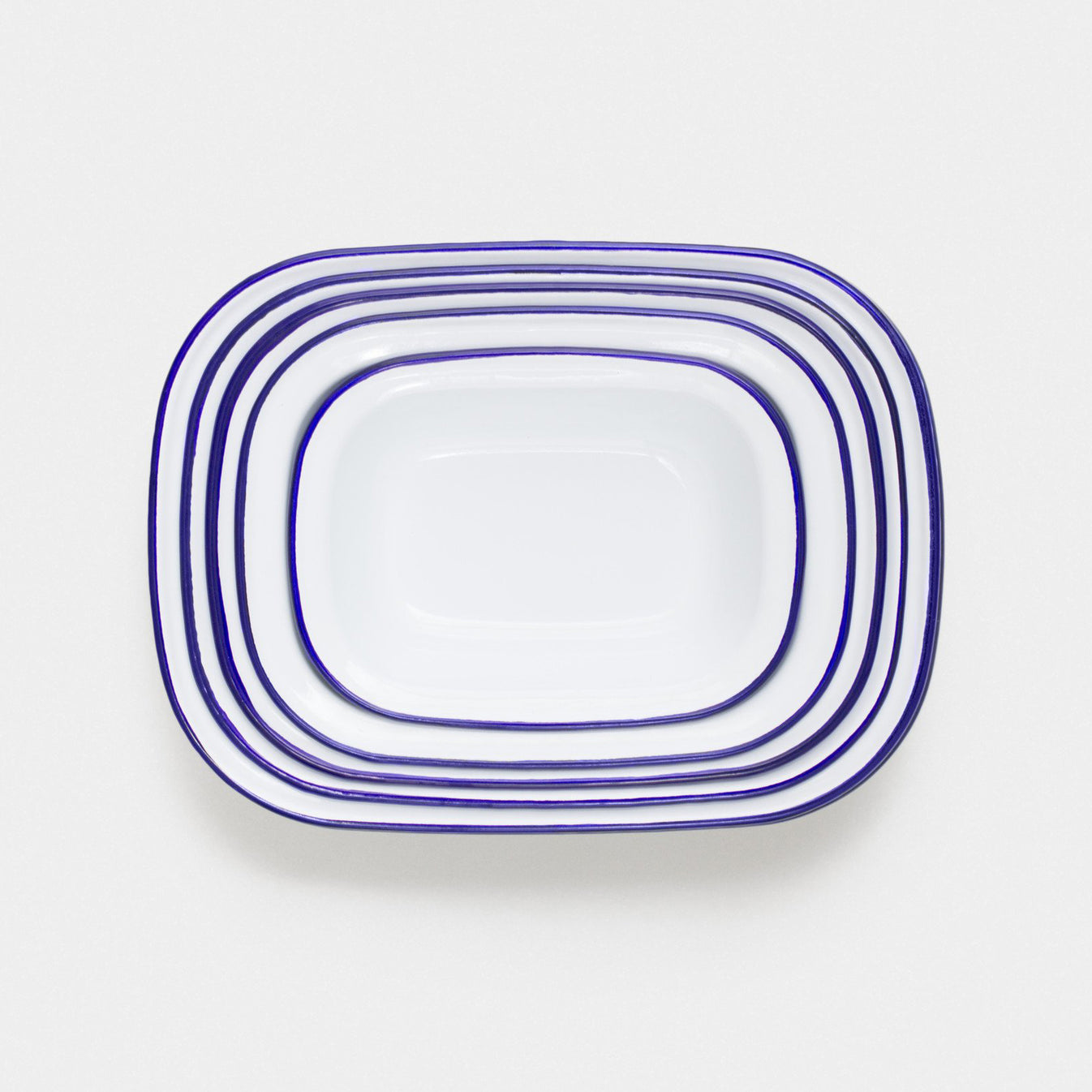 Falcon Enamelware Enamel Pie Set White with Blue Rim – Miss Arthur