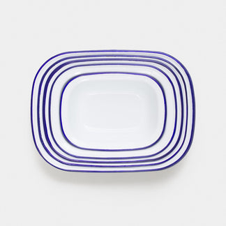 Falcon Enamelware Enamel Pie Set White with Blue Rim – Miss Arthur