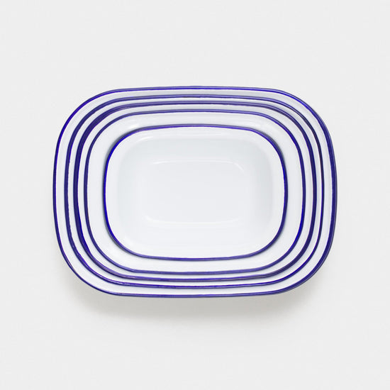 Falcon Enamelware Enamel Pie Set White with Blue Rim – Miss Arthur