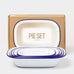 Falcon Enamelware Enamel Pie Set White with Blue Rim – Miss Arthur
